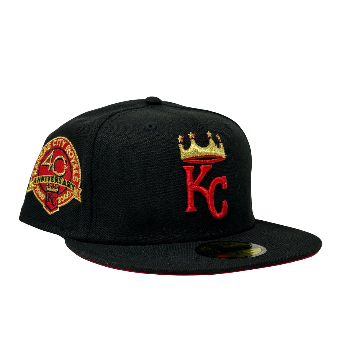 Kansas City Royals 40th Anniversary Red Brim New Era Fitted Hat