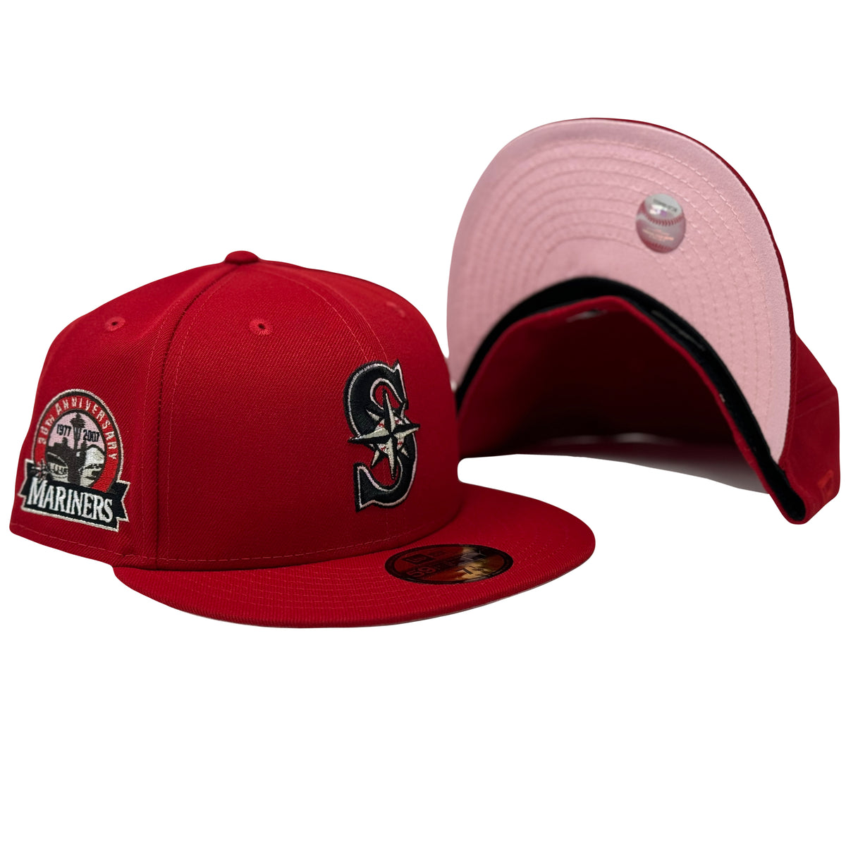 Seattle Mariners 30th Anniversary Pink Brim New Era Fitted Hat