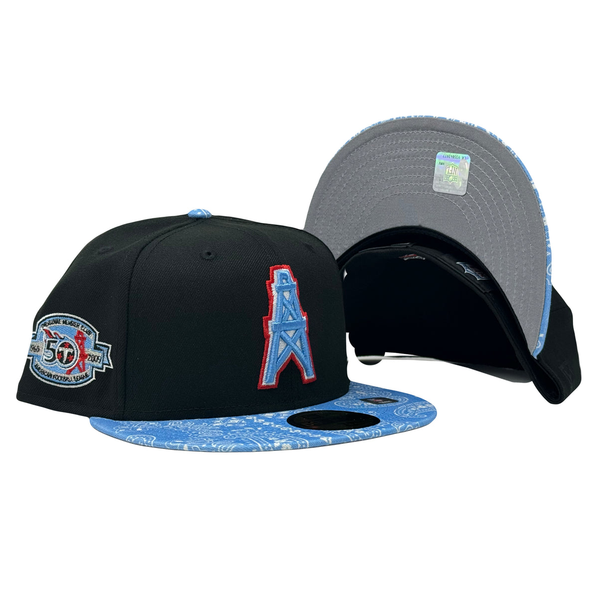 Houston Oilers 50th Anniversary NFL Paisley Collection Fitted Hat