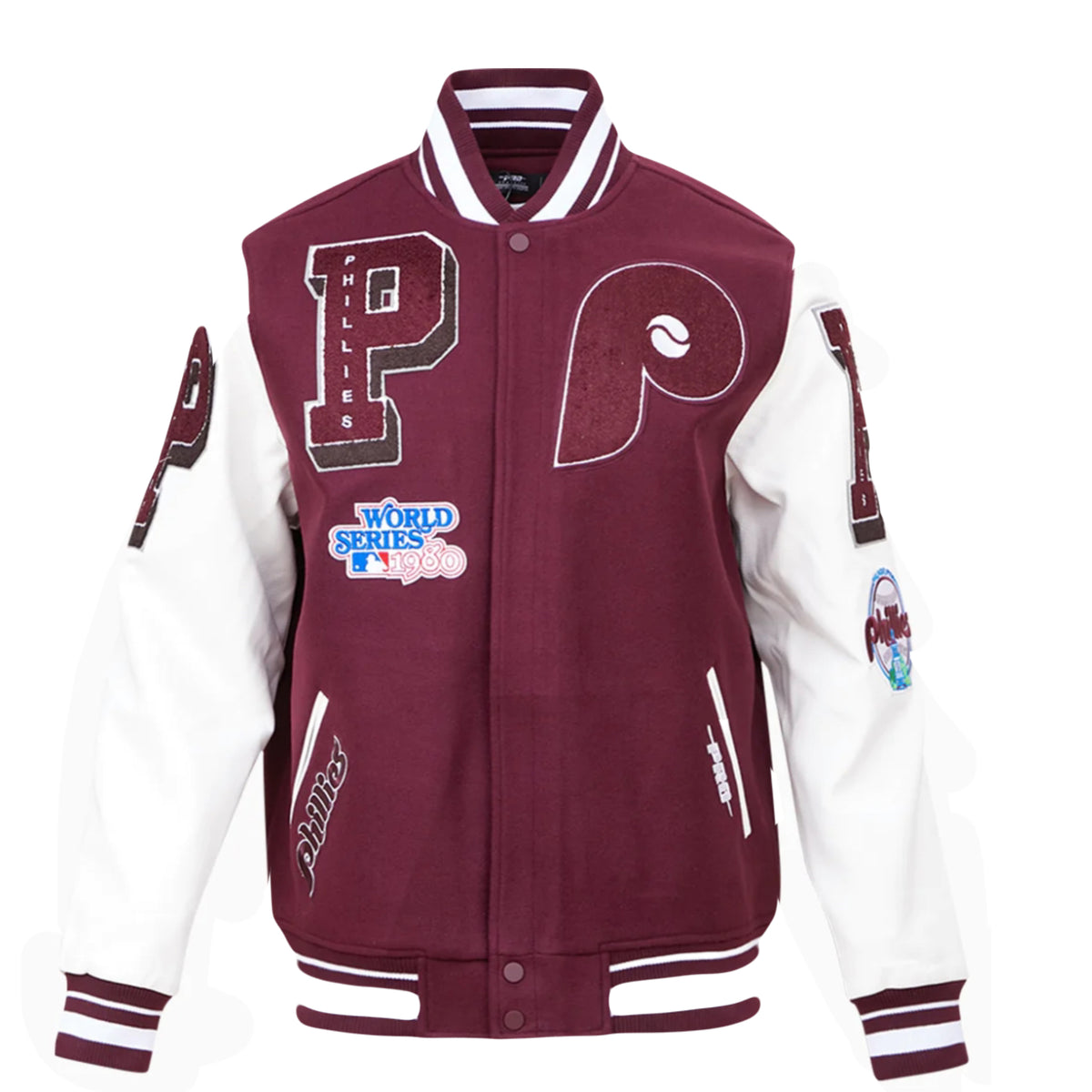 Philadelphia Phillies Maroon Pro Standard Logo Mashup Wool Varsity Hea ...