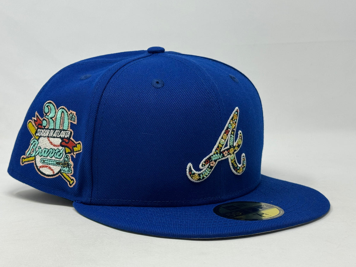 Light Royal Atlanta Braves 30th Anniversary Floral Pack Fitted Hat