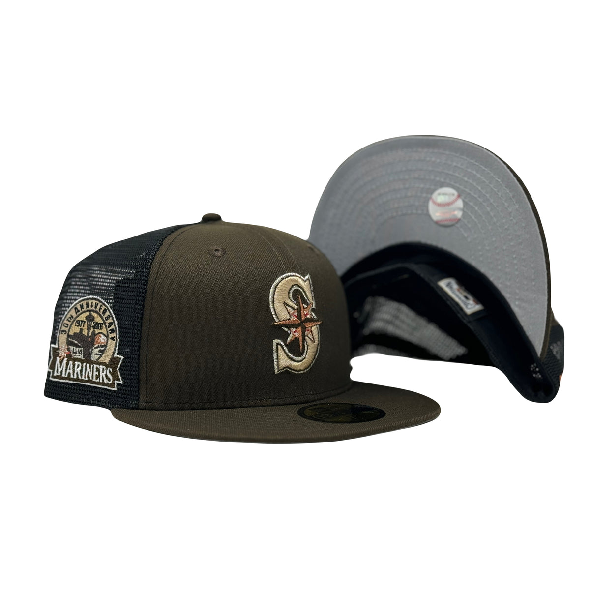 Seattle Mariners 30th Anniversary Walnut Trucker New Era Fitted ...