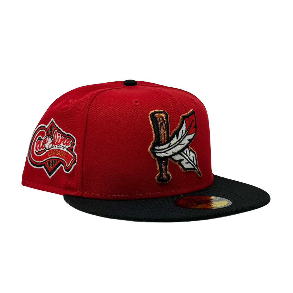Red Kinston Indians Carolina League MILB 5950 New Era Fitted Hat ...