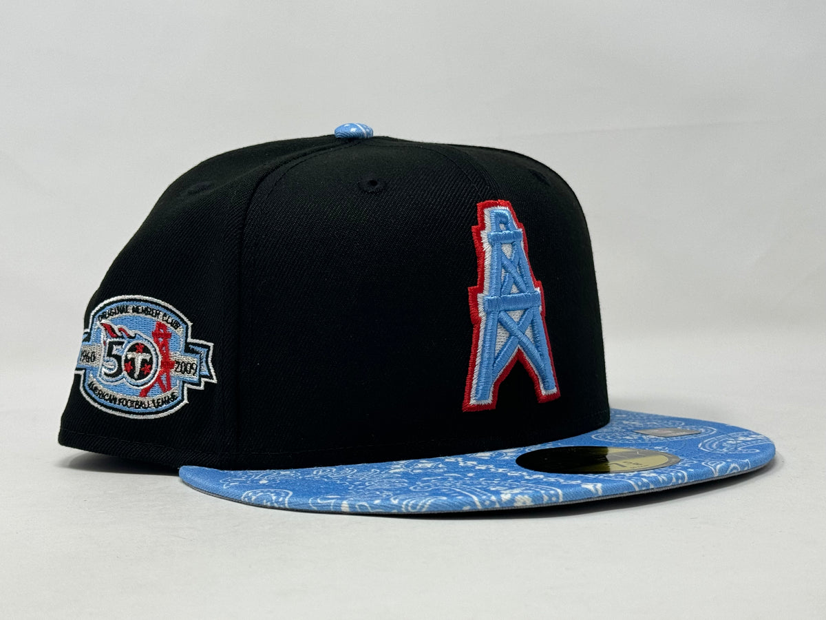 Houston Oilers 50th Anniversary NFL Paisley Collection Fitted Hat