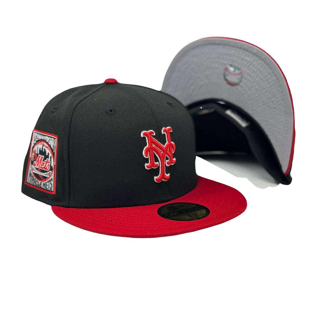 NY Mets 25th Anniversary Miracle Mets Gray Brim New Era Fitted