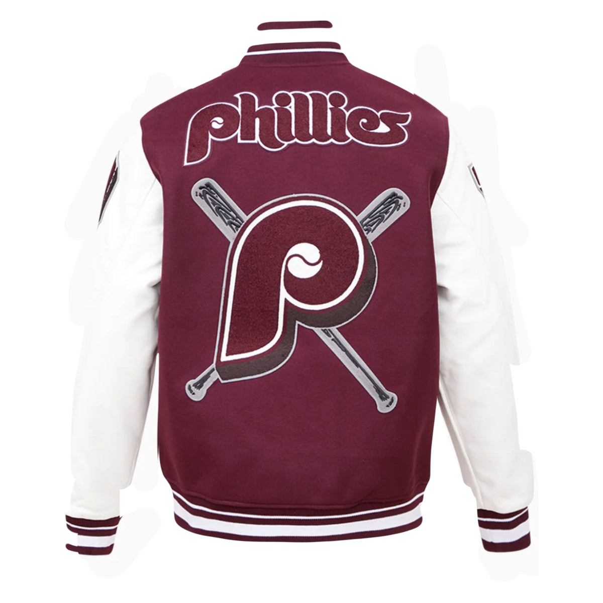 Philadelphia Phillies Maroon Pro Standard Logo Mashup Wool Varsity Hea ...