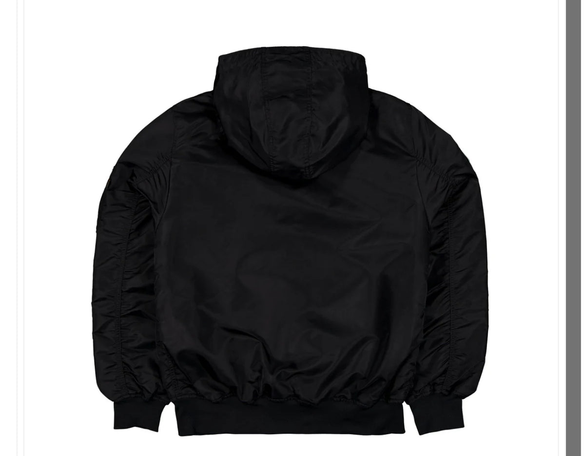 Las Vegas Raiders X Alpha X New Era L-2B Black Bomber Jacket with Hood ...