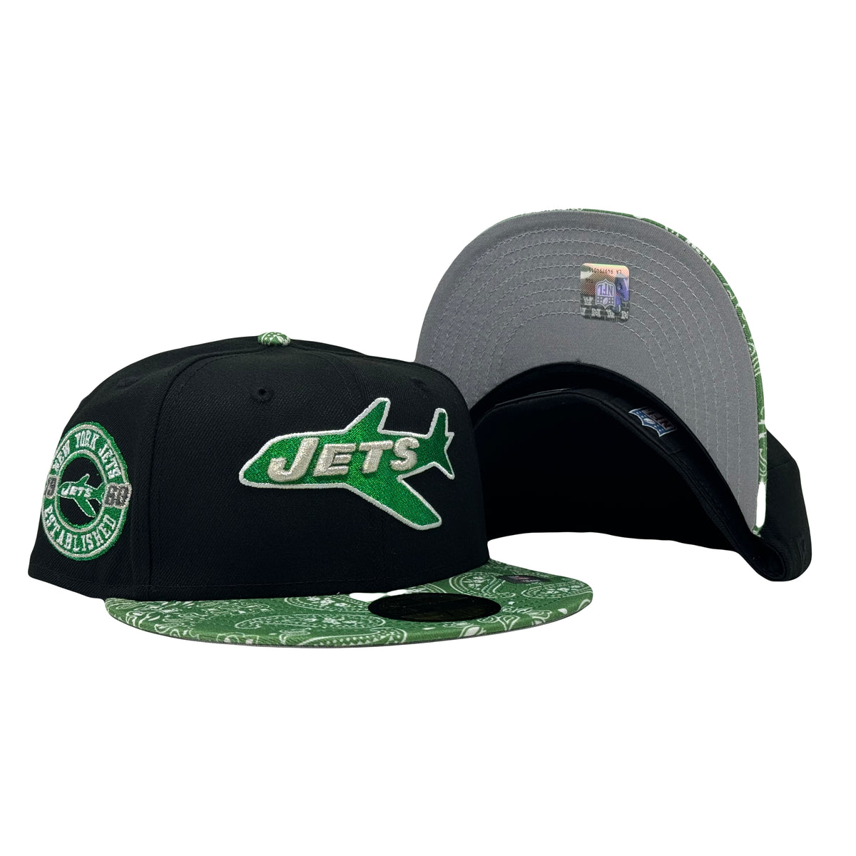 New York Jets NFL Paisley Collection 59Fifty New Era Fitted Hat ...