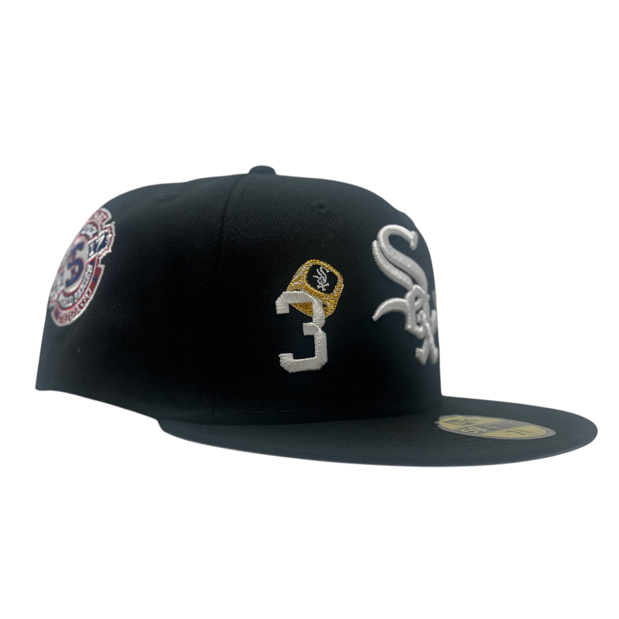 Black Chicago White Sox 3X Champions Multi Logo Fitted Hats – Sports ...