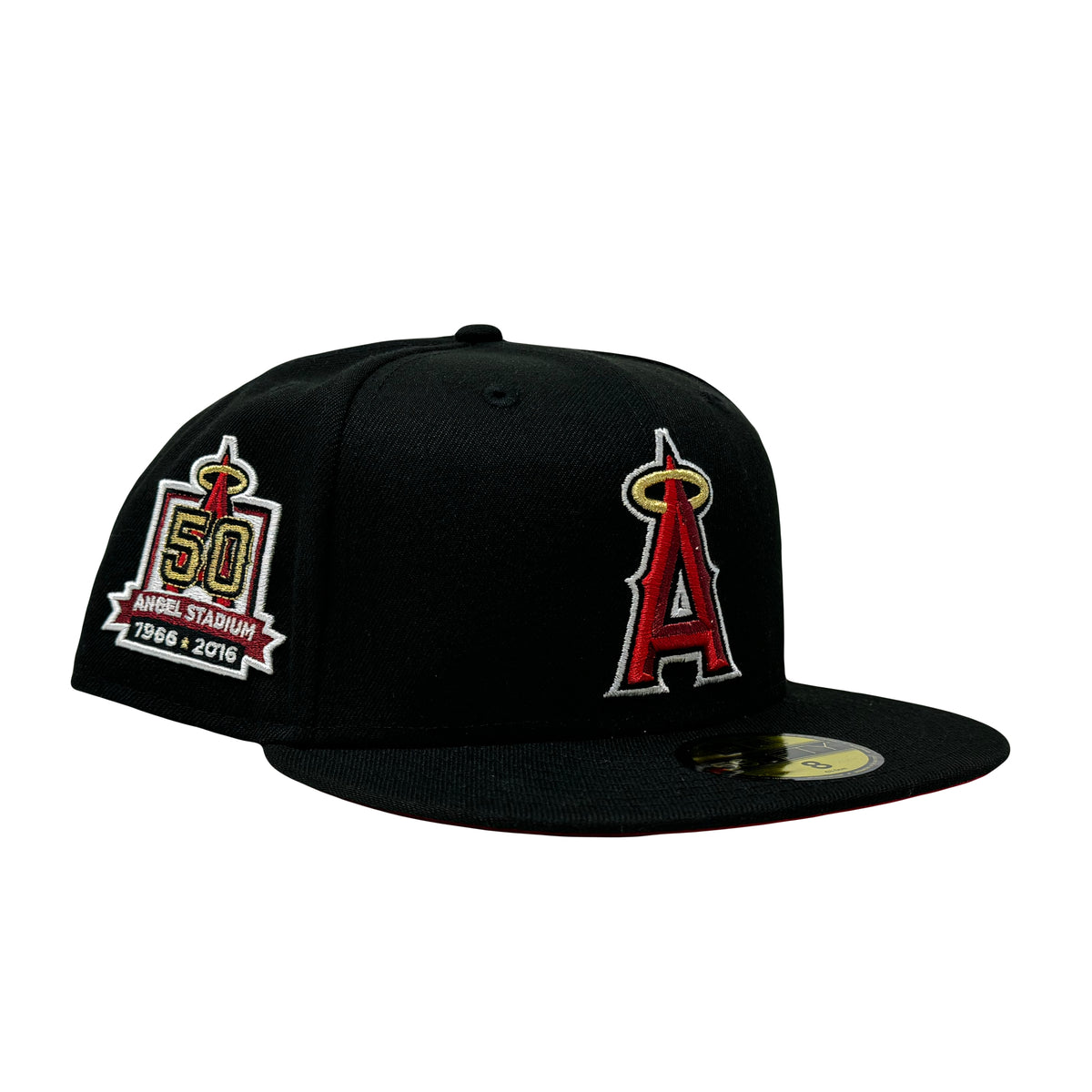 LA Angels 50th Anniversary Black Red Brim New Era Fitted Hat