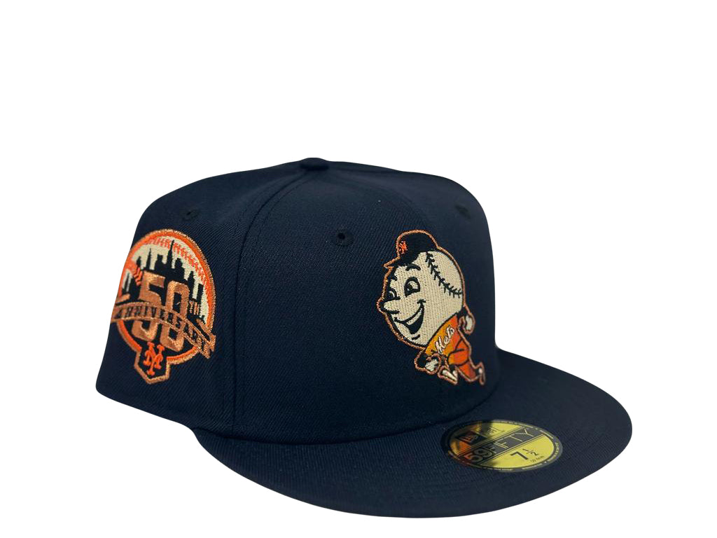 Navy Blue NY Mets 50th Anniversary Mr. Mets Man New Era Fitted – Sports ...