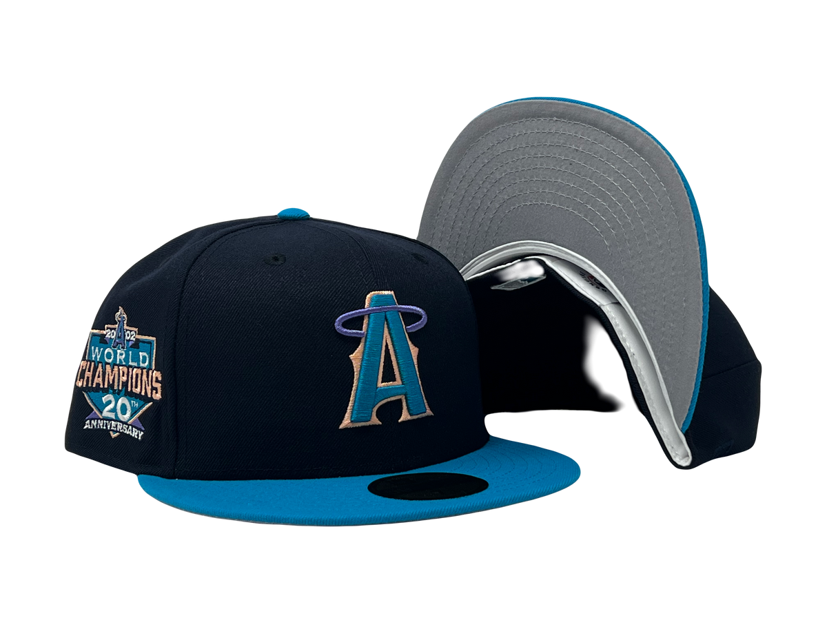Los Angeles Angeles 2002 World Champions Navy Blue Jewel Gray Brim New ...