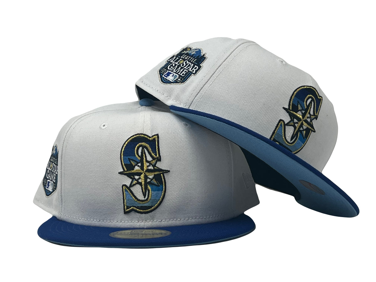 White & Royal Blue Seattle Mariners Faded Logo New Era Fitted Hat ...