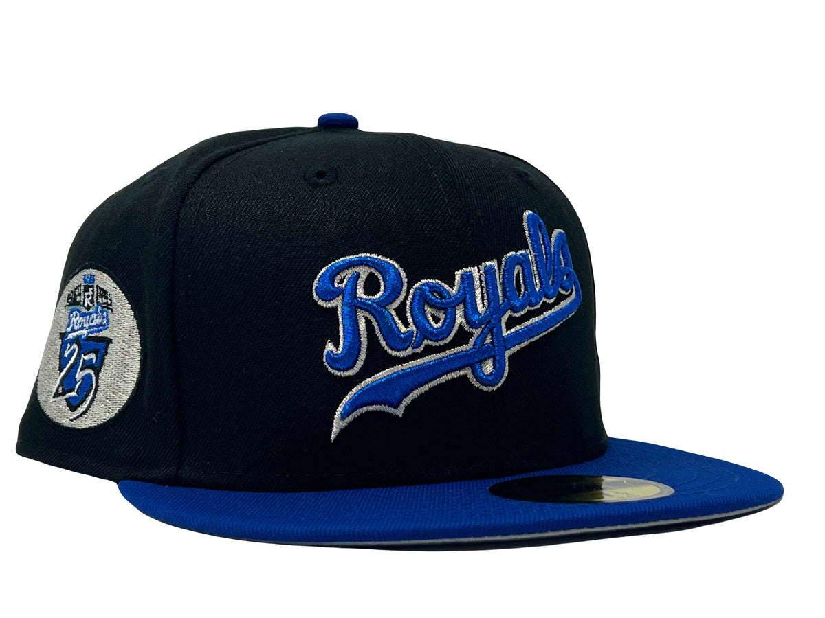 Kansas City Royals 25th Anniversary Black/ Royal Gray Brim New Era ...