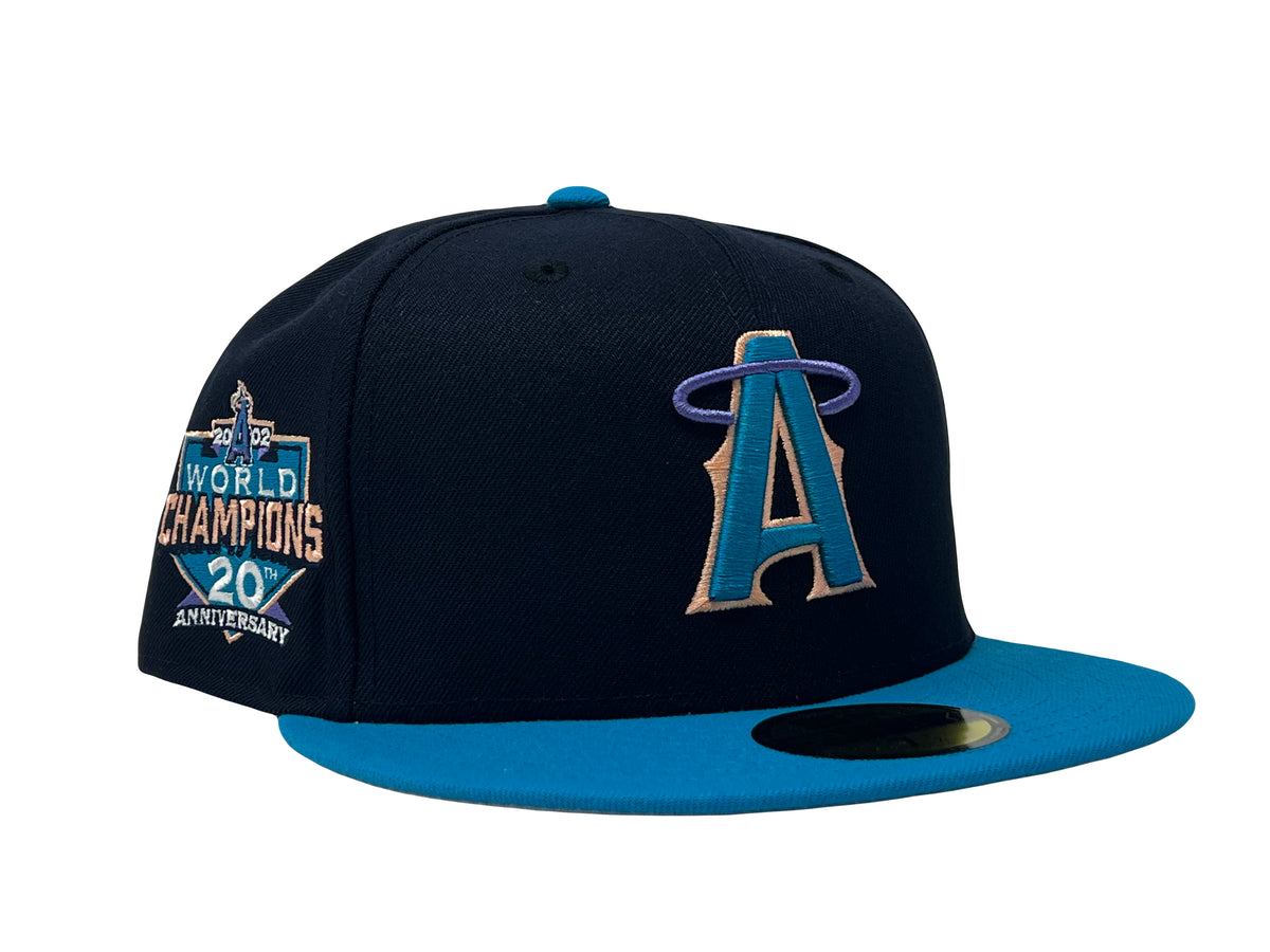 Los Angeles Angeles 2002 World Champions Navy Blue Jewel Gray Brim New ...