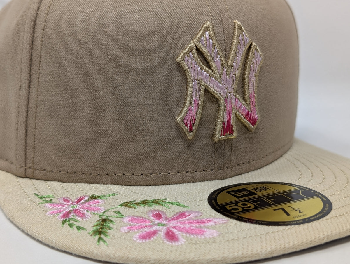 New York Yankees Hand Stitch Floral Design New Era Fitted
