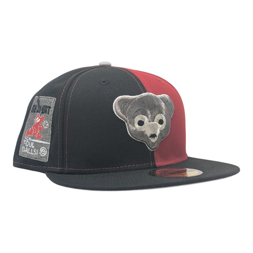 Chicago Cubs Be Alert Foul Ball Logo Split Panel New Era Fitted Hat ...