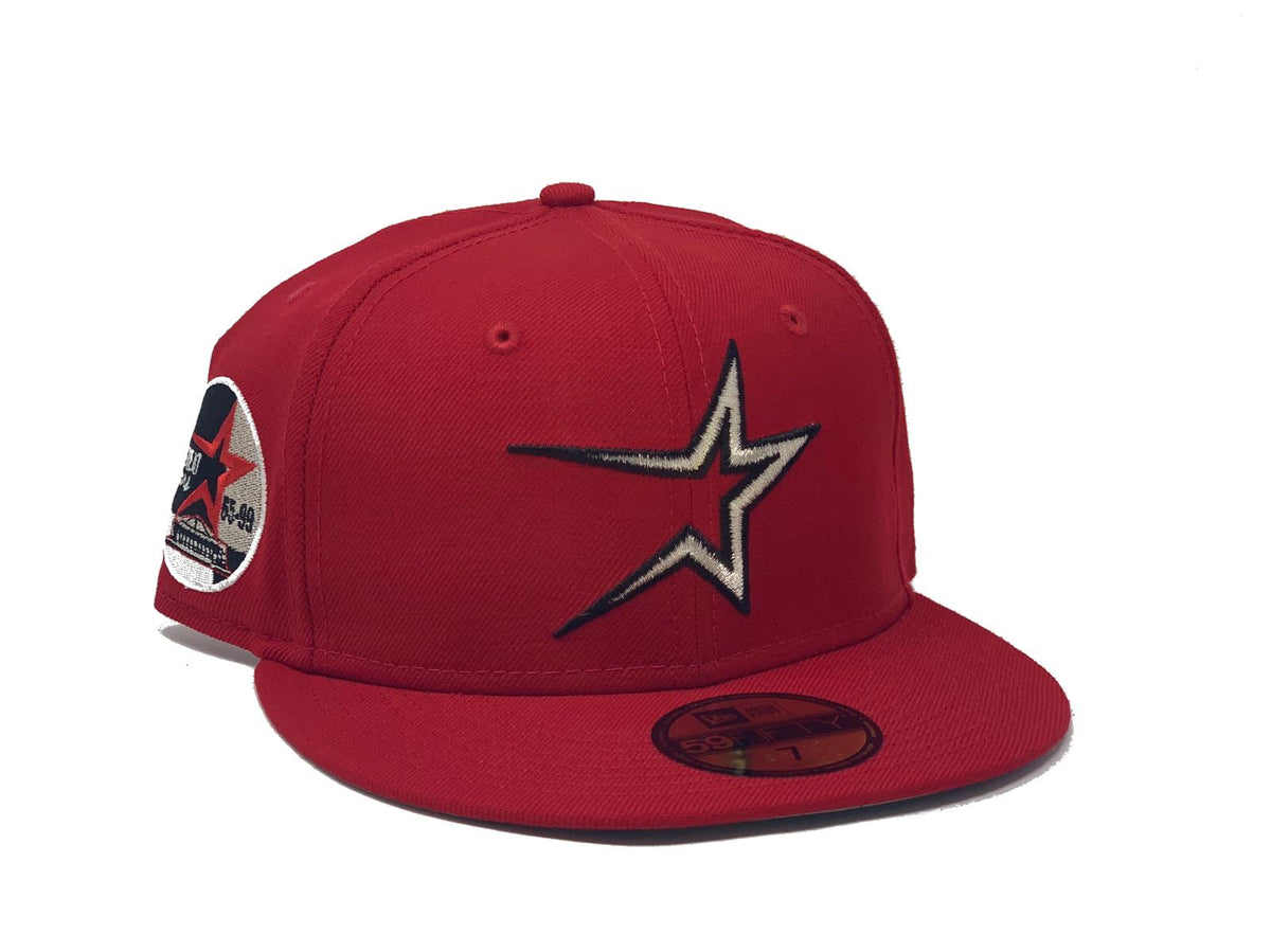HOUSTON ASTROS 35TH ANNIVERSARY RED REFLECTIVE BRIM NEW ERA FITTED HAT