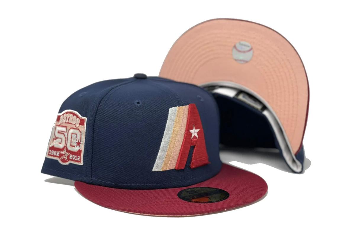 HOUSTON ASTROS 50TH ANNIVERSARY "BLOOD MOON" COLLECTION PEACH BRIM NEW