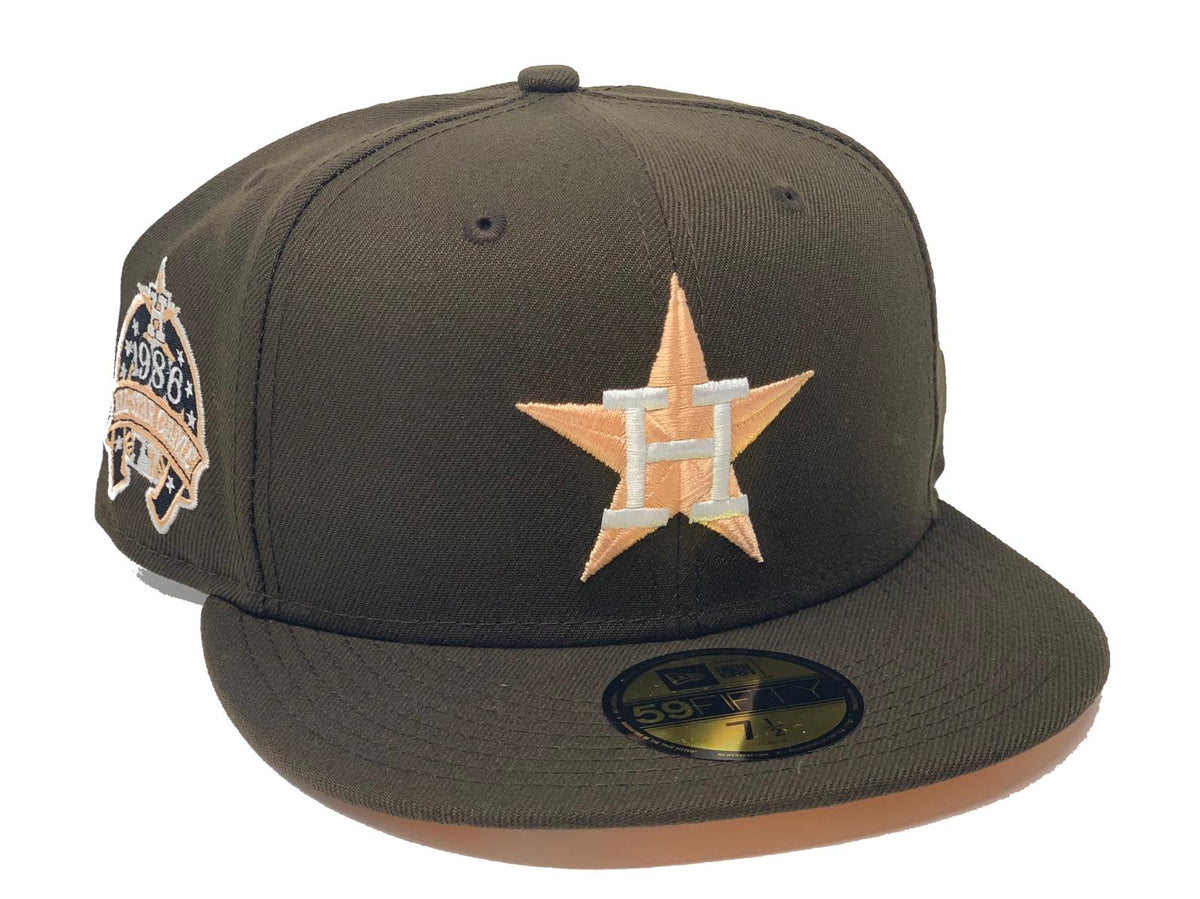 HOUSTON ASTROS 1986 ALL STAR GAME BROWN PEACH BRIM NEW ERA FITTED HAT ...