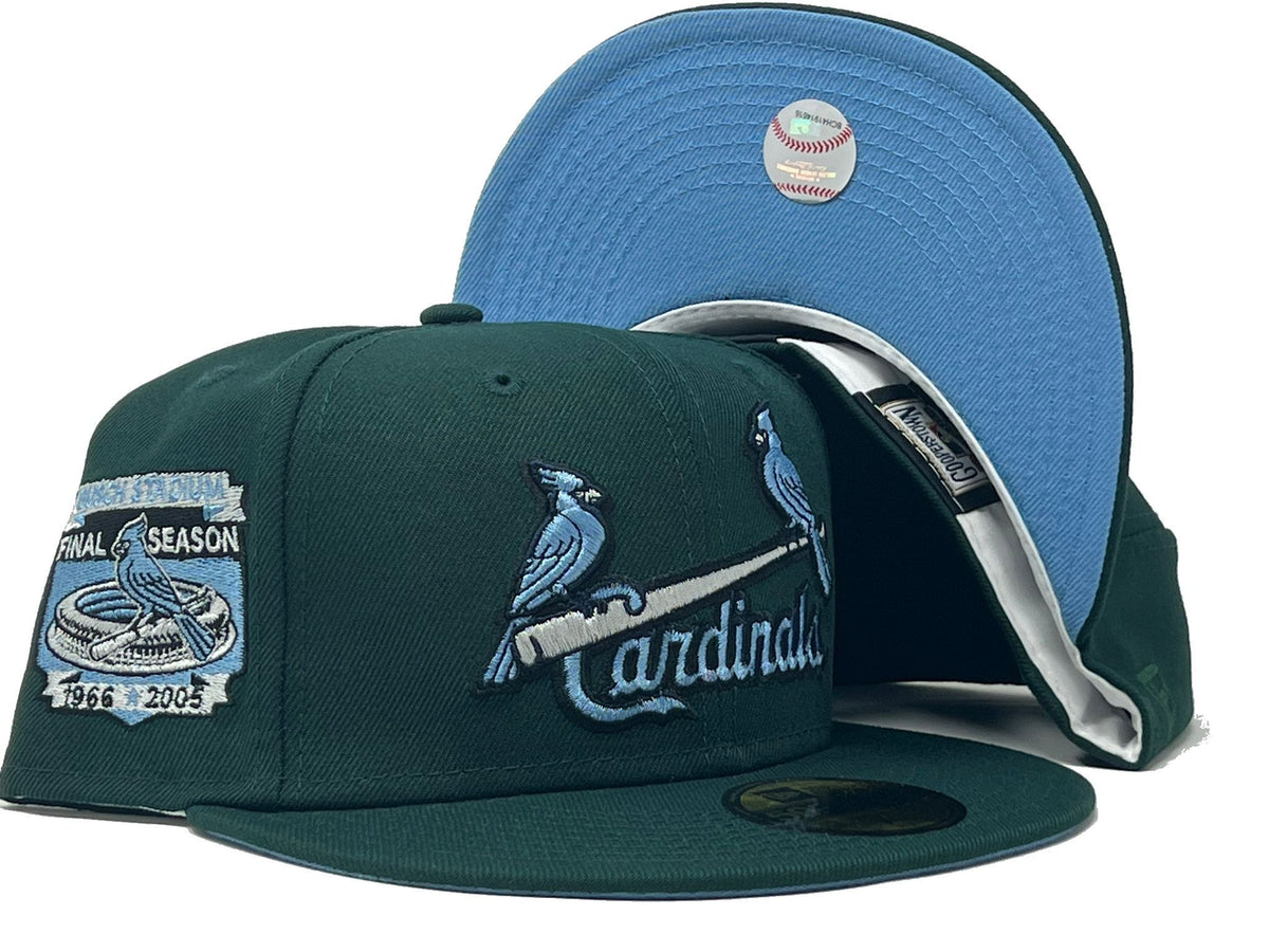 ST. LOUIS CARDINALS BUSCH STADIUM DARK GREEN ICY BRIM NEW ERA FITTED H