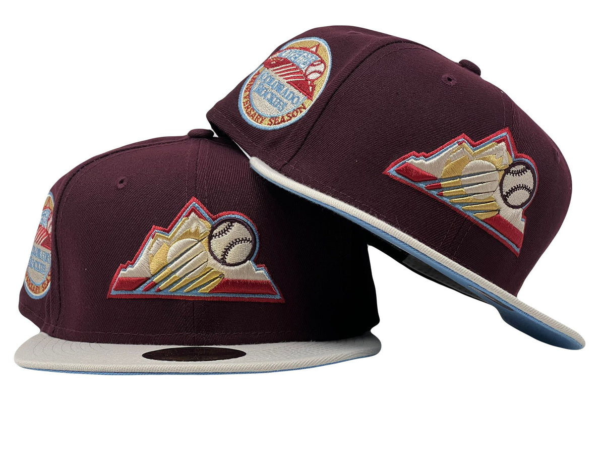 Colorado Rockies 10th Anniversary Maroon Stone Visor Icy Brim New Era ...